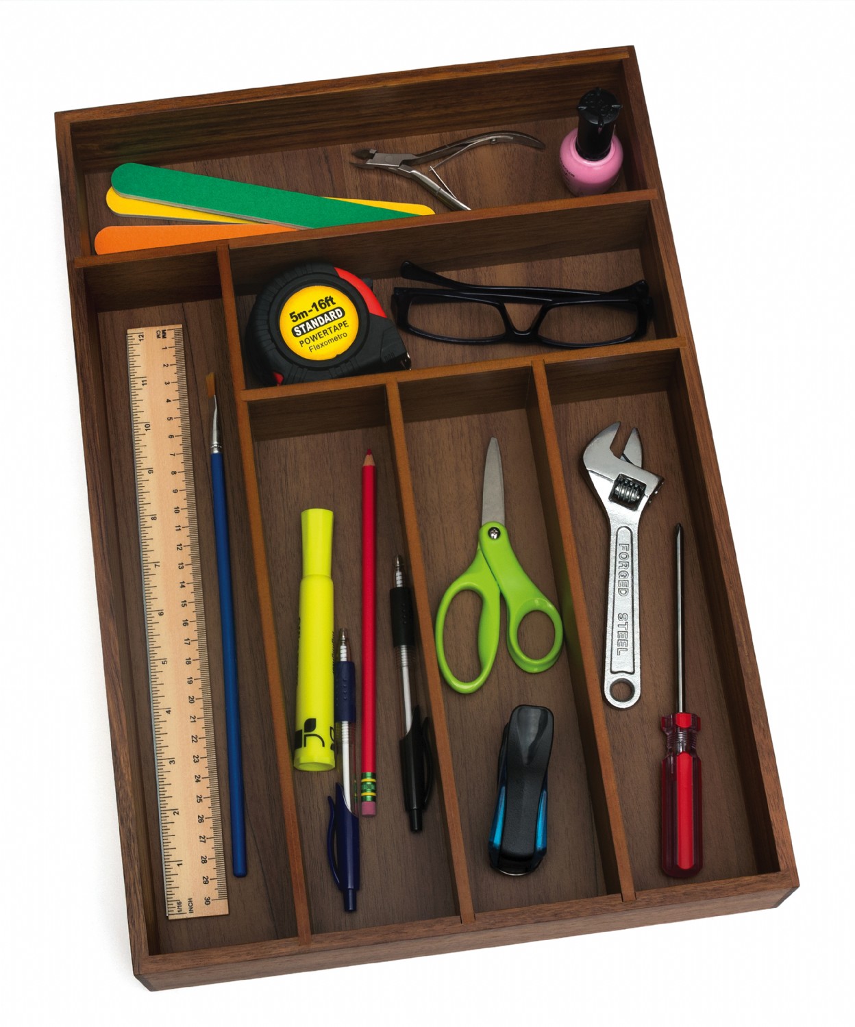 Acacia Deep Flatware Organizer, 6 Compartments | Lipper International