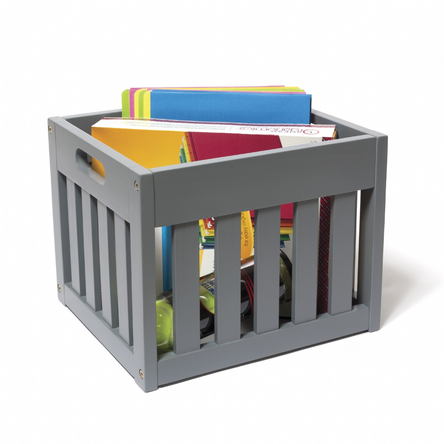 Wooden Storage Crate, Gray Finish | Lipper International