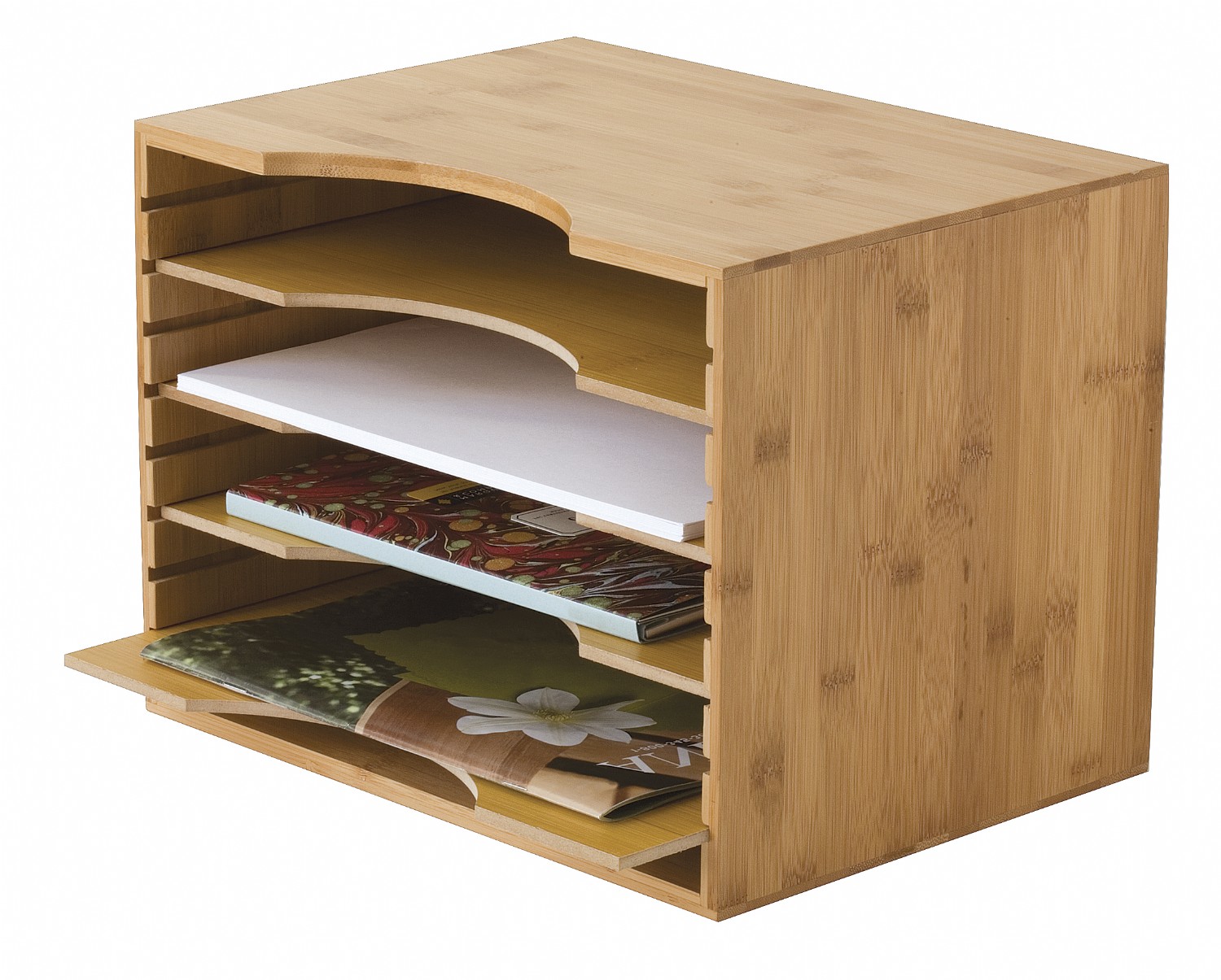 Bamboo File Organizer with 4 Dividers | Lipper International