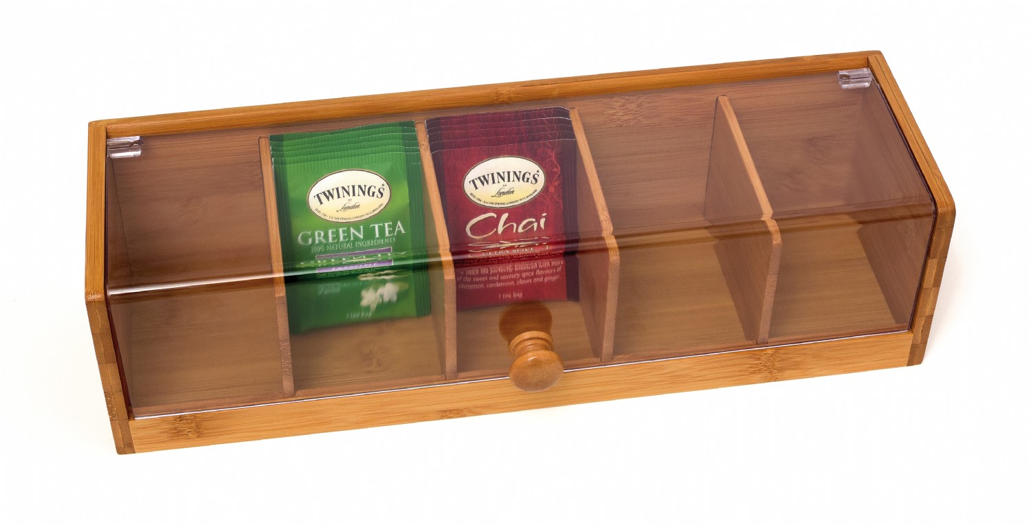 Bamboo Tea Box with Acrylic Cover | Lipper International