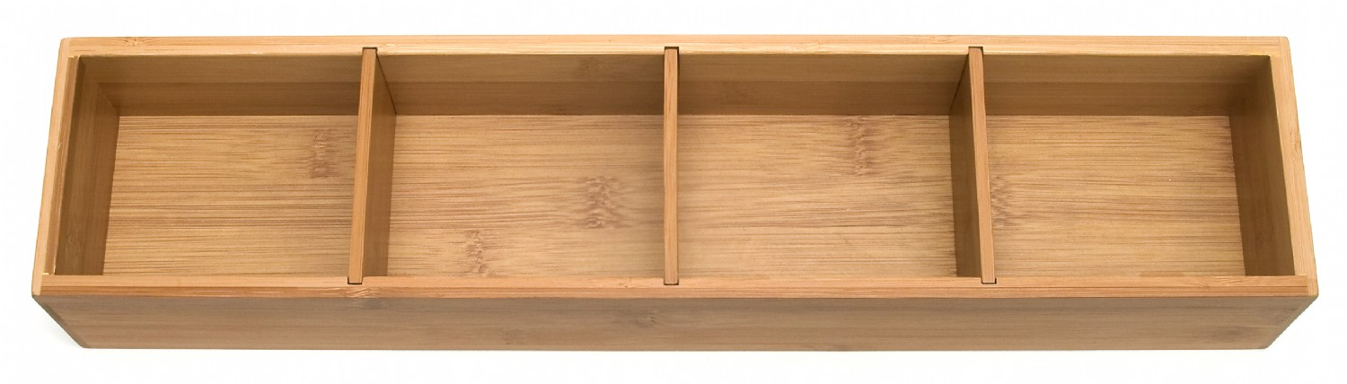 Bamboo 4-Part Organizer with Removable Dividers | Lipper International