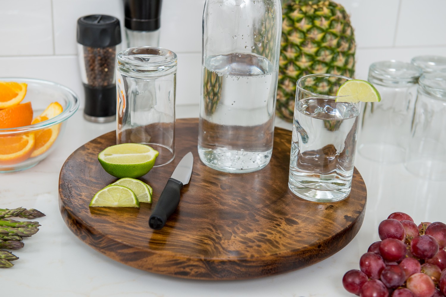 Acacia Burl Finish Lazy Susan | Lipper International