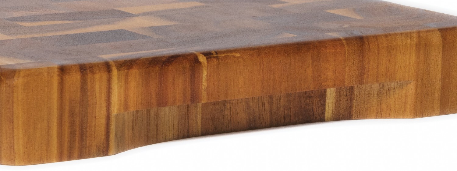 Acacia End Grain Chopping Block with Inset Handles | Lipper International