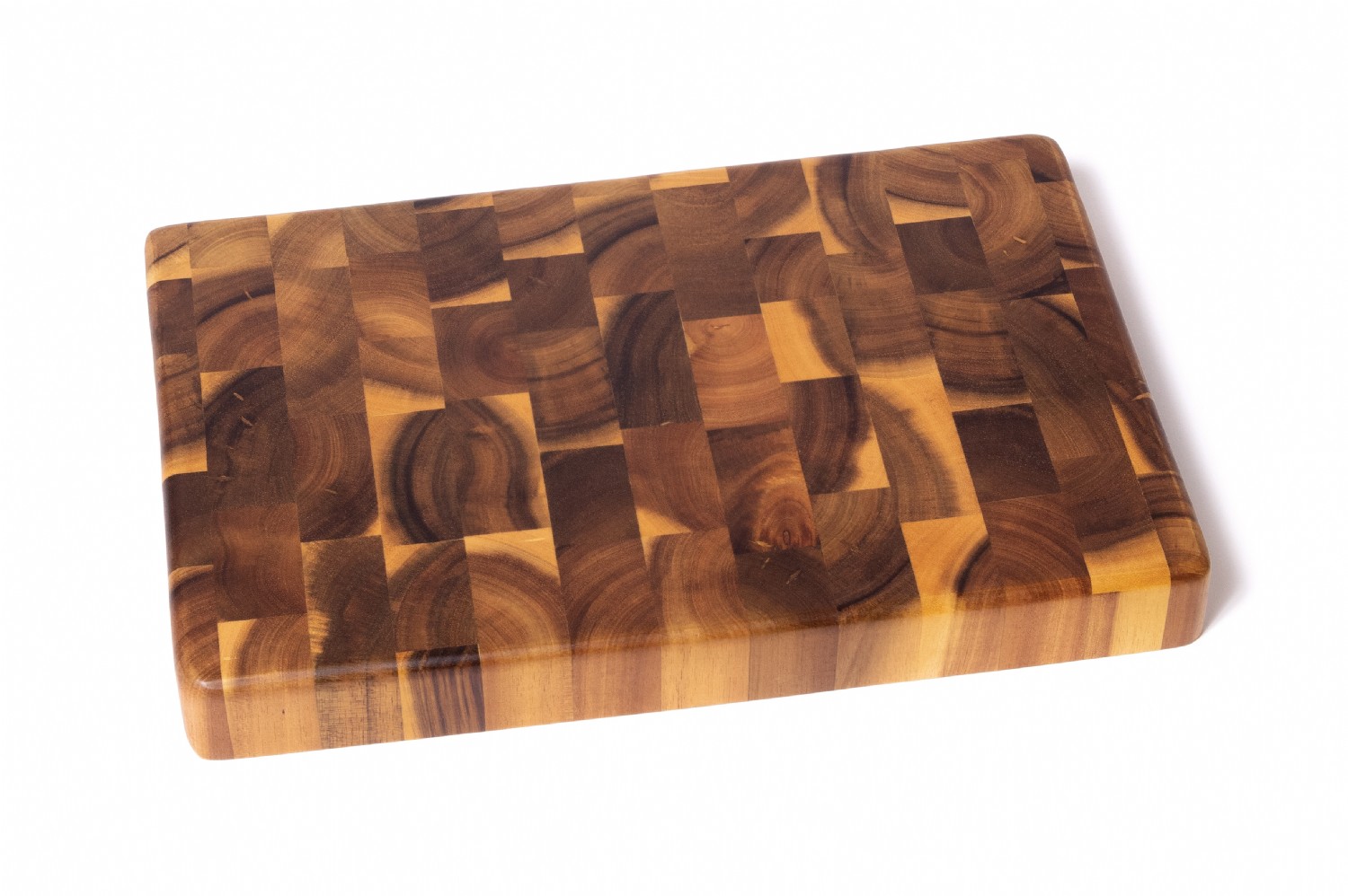 Acacia End Grain Chopping Block with Inset Handles | Lipper International