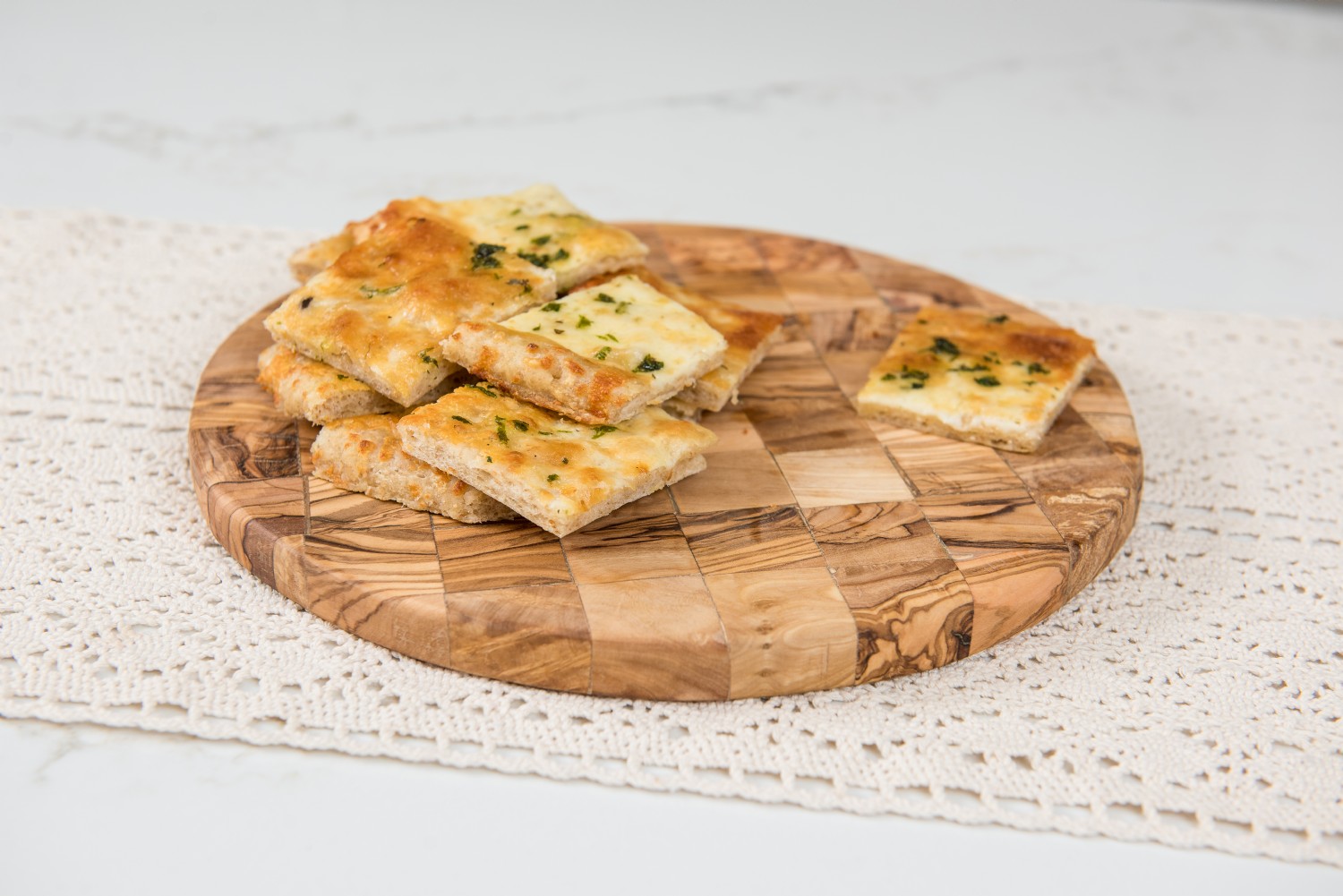 Olive Wood Round Mosaic Board | Lipper International