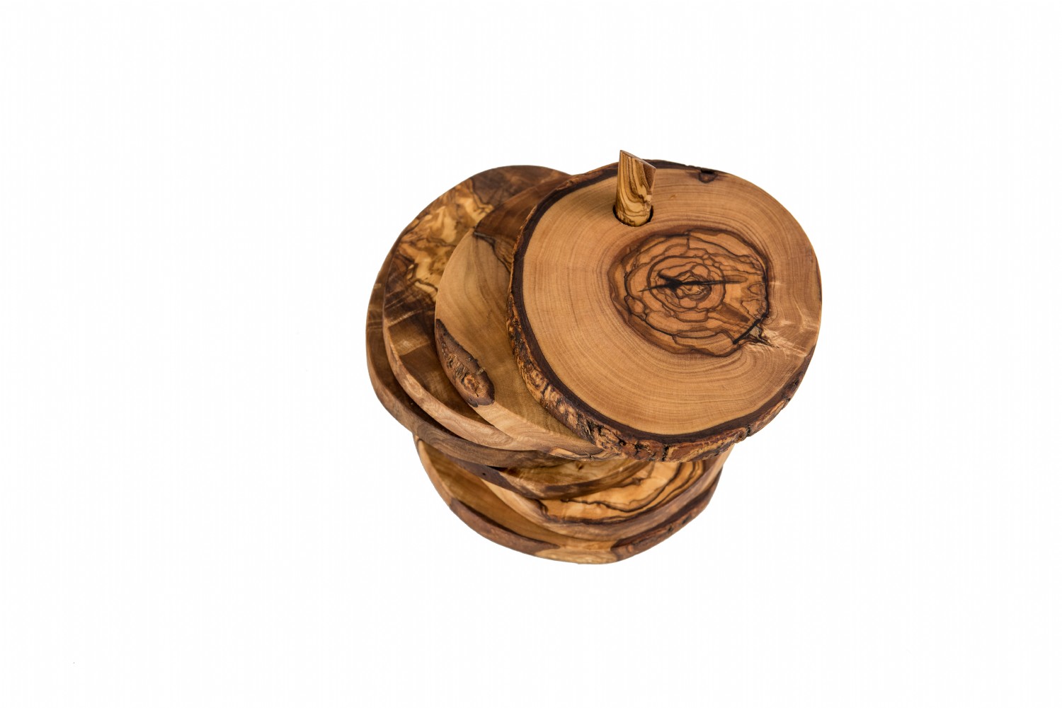 Olive Wood Coasters, 7-Piece Set | Lipper International