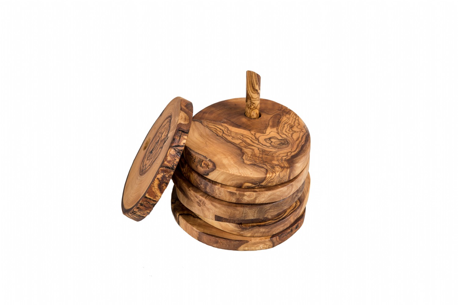 Olive Wood Coasters, 7-Piece Set | Lipper International