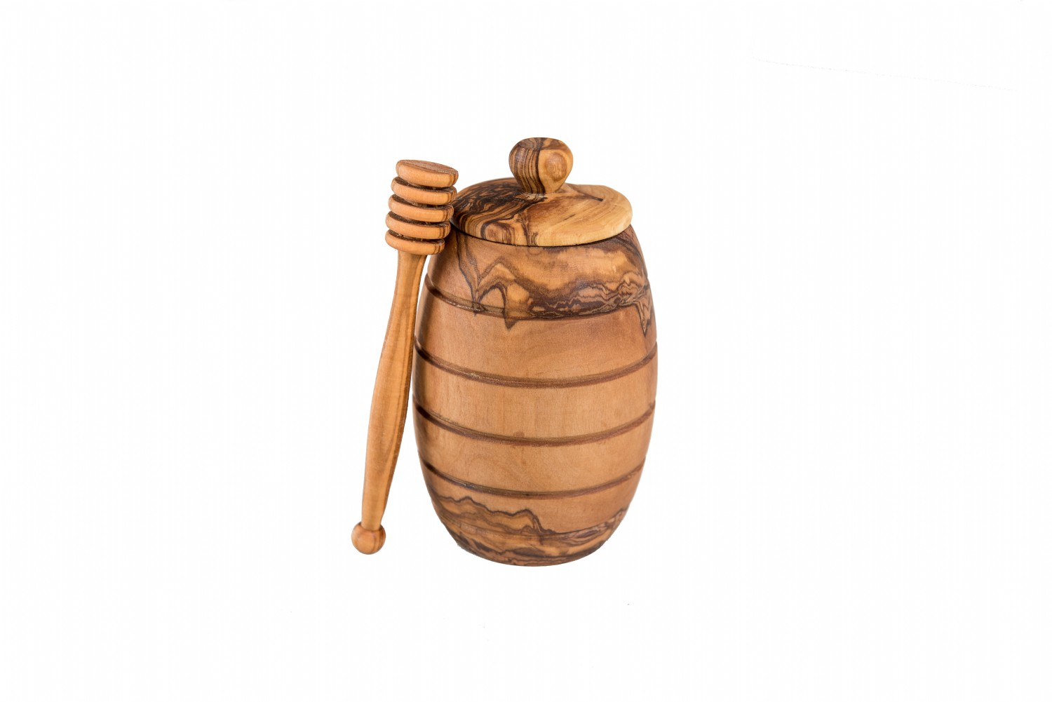 Olive Wood Honey Pot with Honey Dipper | Lipper International