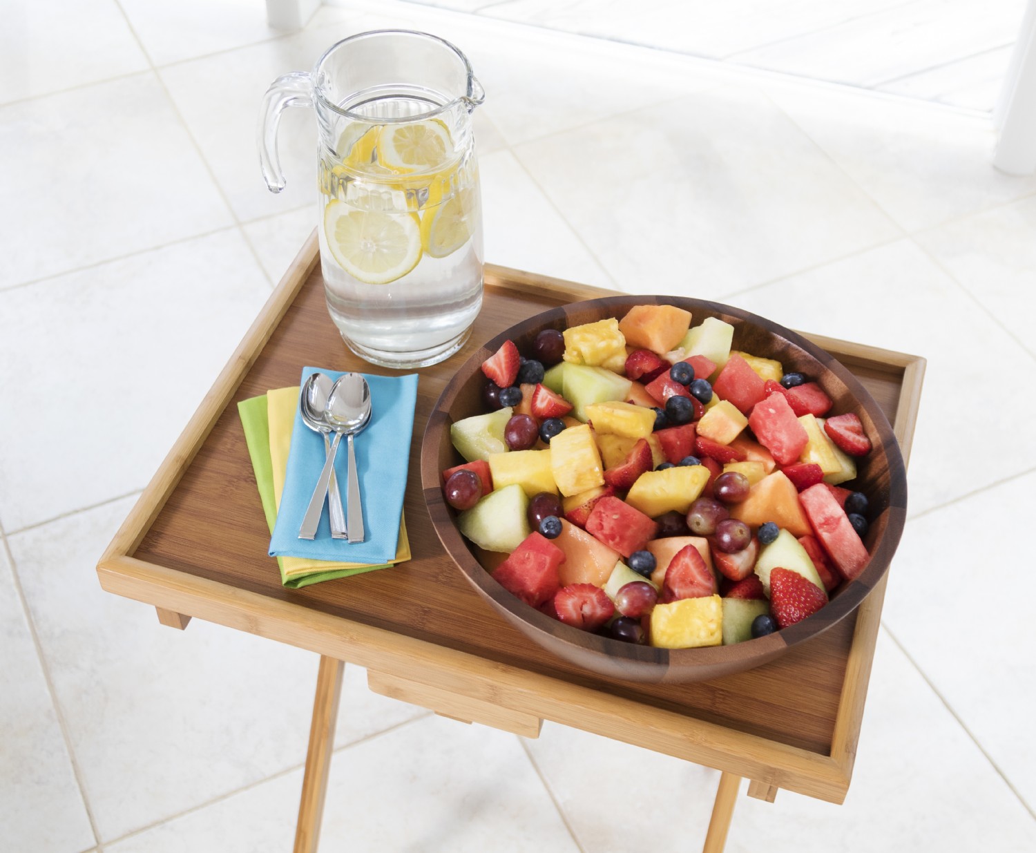 Bamboo Lipped Snack Tables, Set of 2 | Lipper International