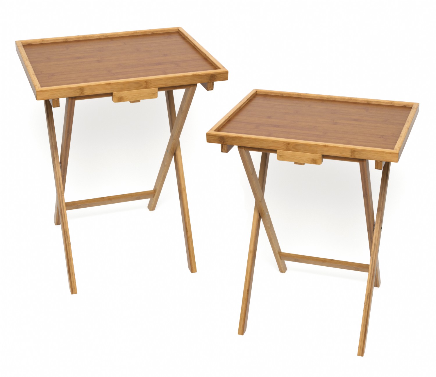 Bamboo Lipped Snack Tables, Set of 2 | Lipper International